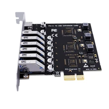 USB 3.2 카드, 칩 VL805 + NEC720210 컨버터 어댑터 확장 PCIE 분배기, PCIe X1 to USB ...