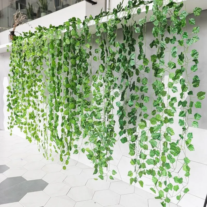240cm-Leaf-Vine-Artificial-Hanging-Plants-Liana-Silk-Fake-Ivy-Leaves ...