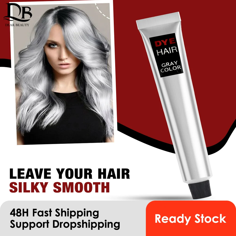 Gray Color Hair Dye Cream 100ml Unisex Smoky Gray Punk Style Light Grey ...