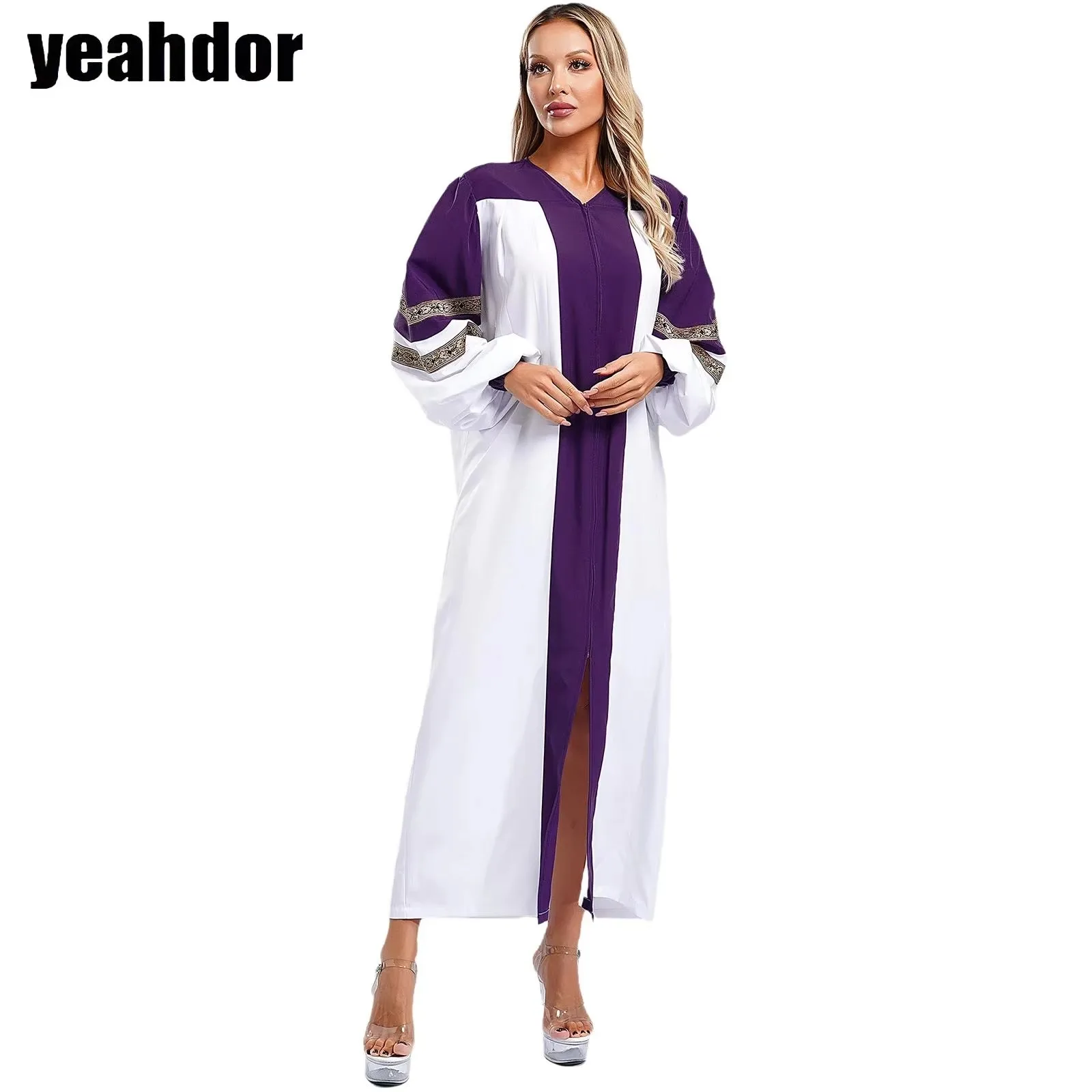 Women Church Choir Robe Pastor Gown Long Sleeve Christian Priest ...