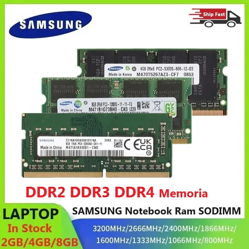 Samsung-Laptop-RAM-SODIMM-DDR2-DDR3-DDR4-Memoria-2400-1600-1333-800 ...