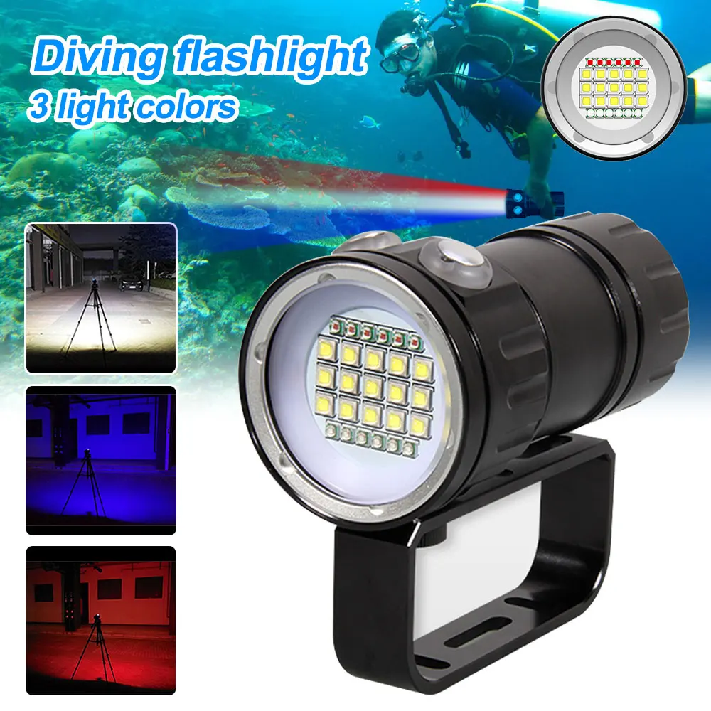 Potente linterna LED superbrillante para buceo profesional, luz de ...