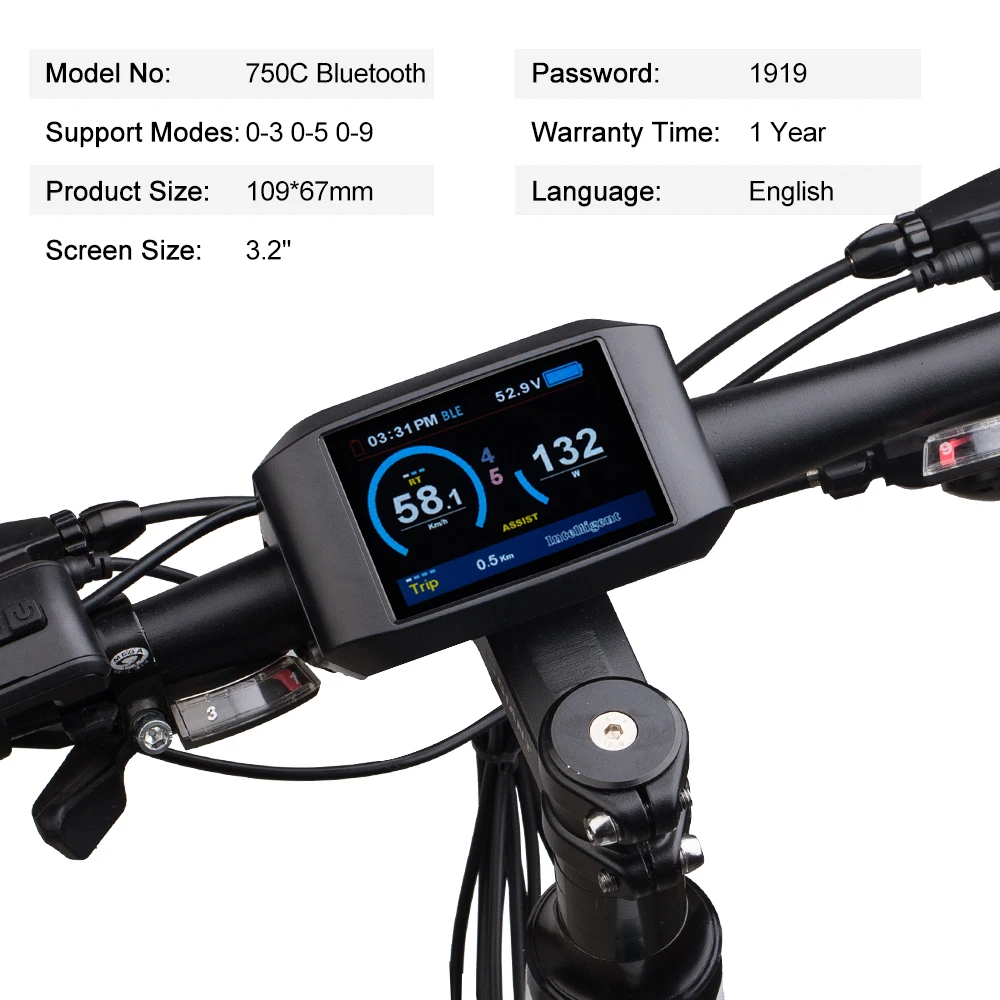 Kit de motorisation de vélo électrique,écran HDMI 860C P850C DPC18 C965 ...