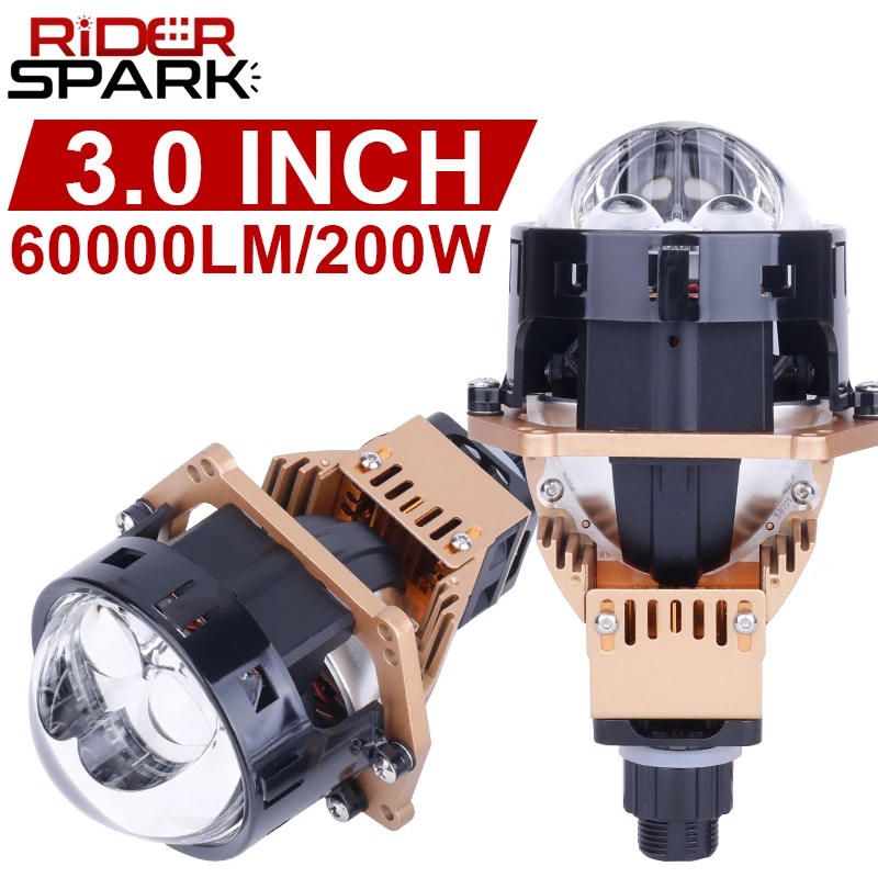 3 Inch Bi Led Projector laser lens 200W H4 H7 9005 9006 Car Headlights ...