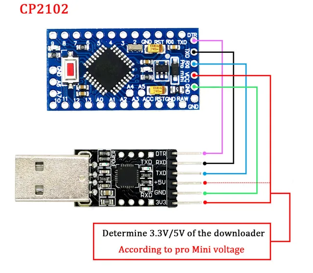 CP2102 USB To UART Module Pro Mini ATmega328 5V 16MHz Board ...
