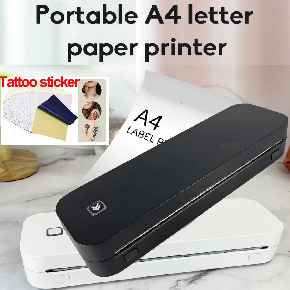 A4-Thermal-Printer-203DPI-Bluetooth-Pocket-Photo-Document-Printer-Memo ...