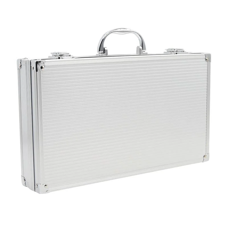 Silver-Suitcase-With-Lock-Aluminum-Toolbox-Electric-Tool-Box-With-Foam ...