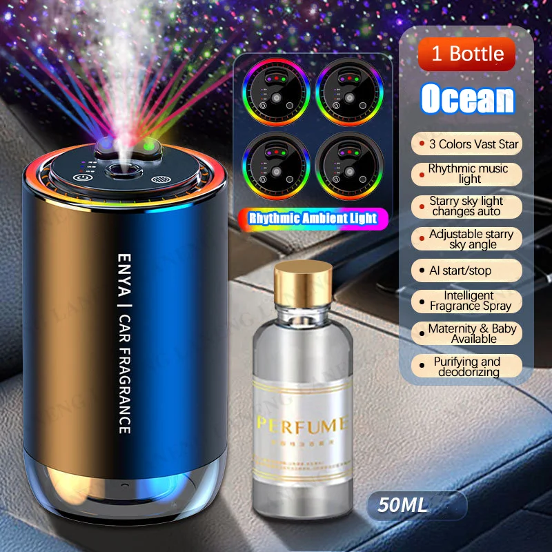 Car-Air-Refresher-with-LED-Light-Starry-Projection-3-Colors-Home ...