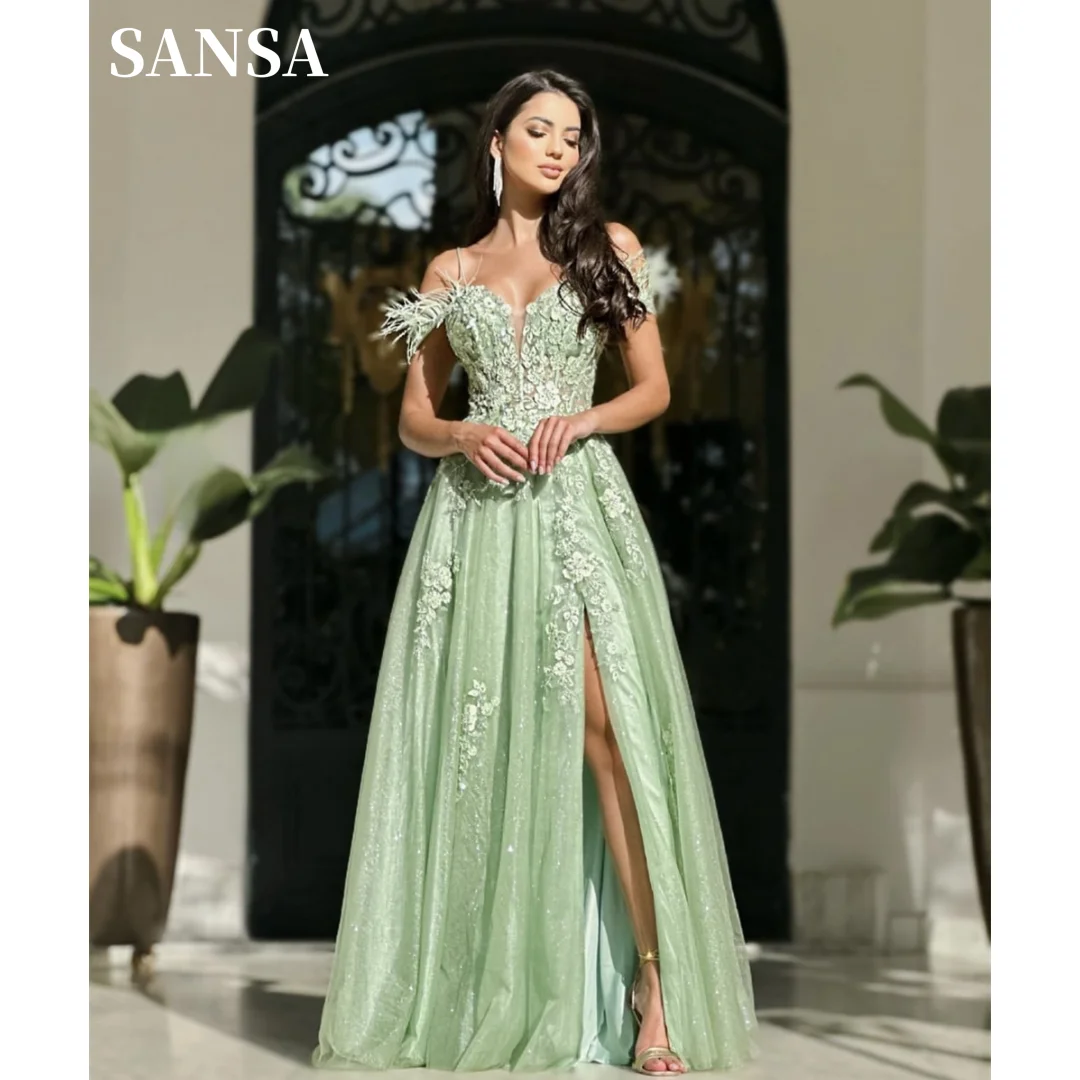 Sansa-Gorgeous-Feather-Shoulder-Prom-Dress-Sweet-3D-Lace-Embroidery-A ...