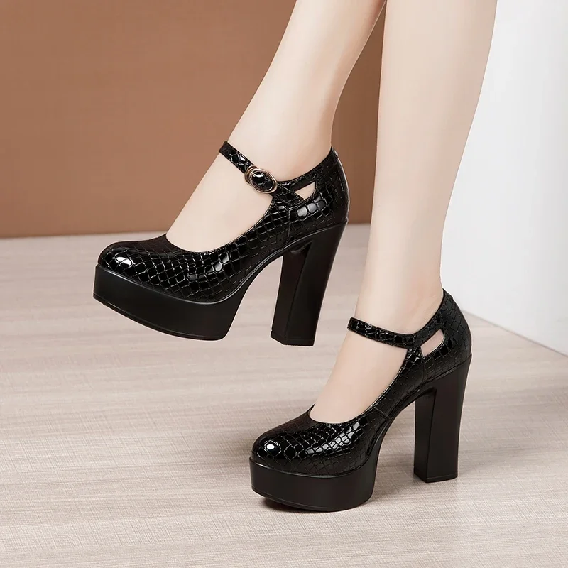 Small-Size-32-43-Black-Genuine-Leather-Shoes-Shallow-Platform-Pumps ...