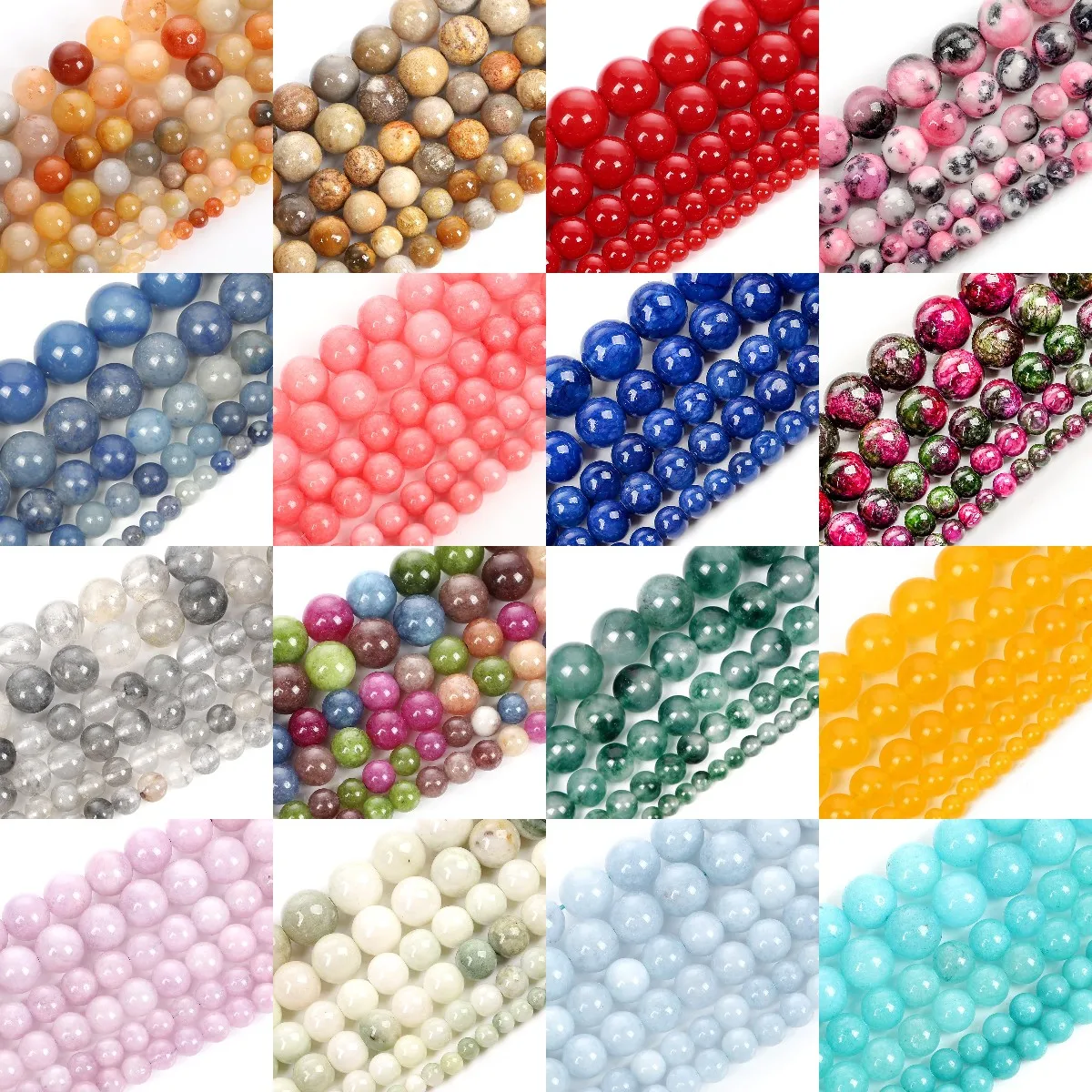 Natural Stone Beads Optimization Jades Chalcedony Tourmaline Agates ...