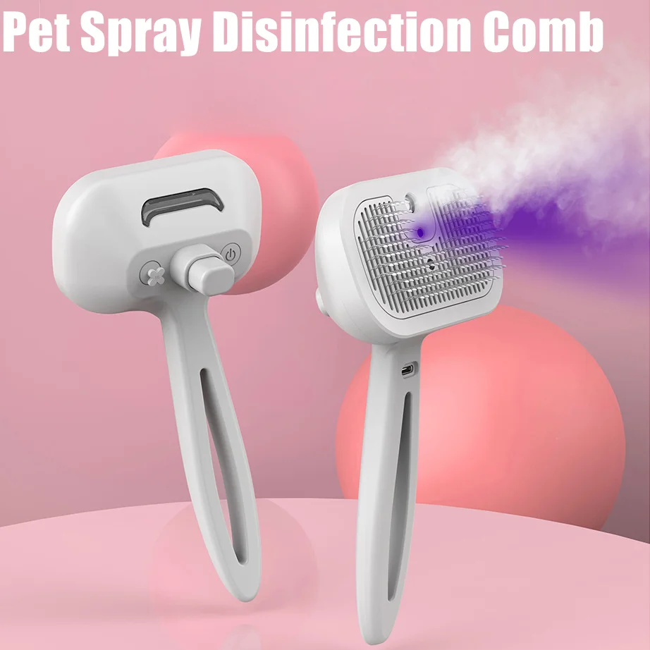Type-c Rechargeable Pet Spray Disinfection Self-cleaning Comb Pet ...