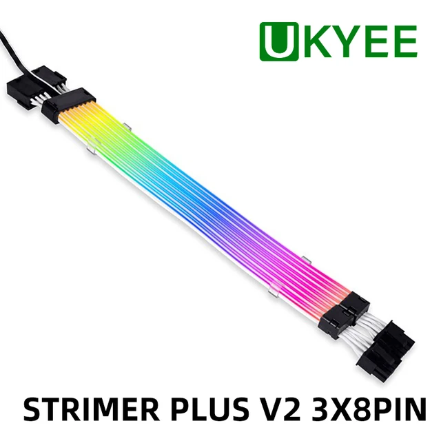 UKYEE Addressable RGB PSU Power Extension Cable for Motherboard ATX ...