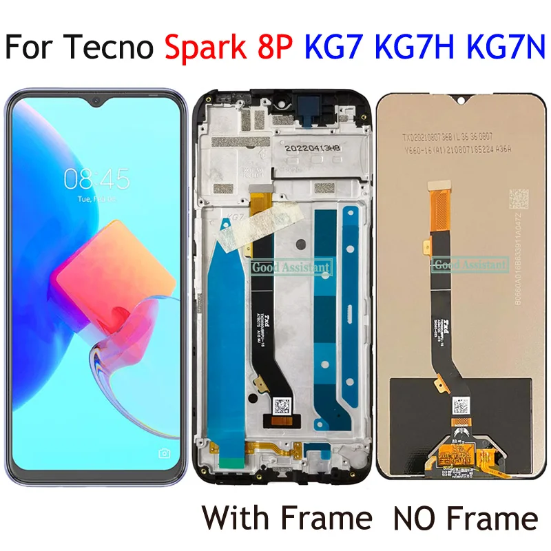 100-Perfect-Repair-Black-6-6-For-Tecno-Spark-8P-KG7-KG7H-KG7N-LCD ...