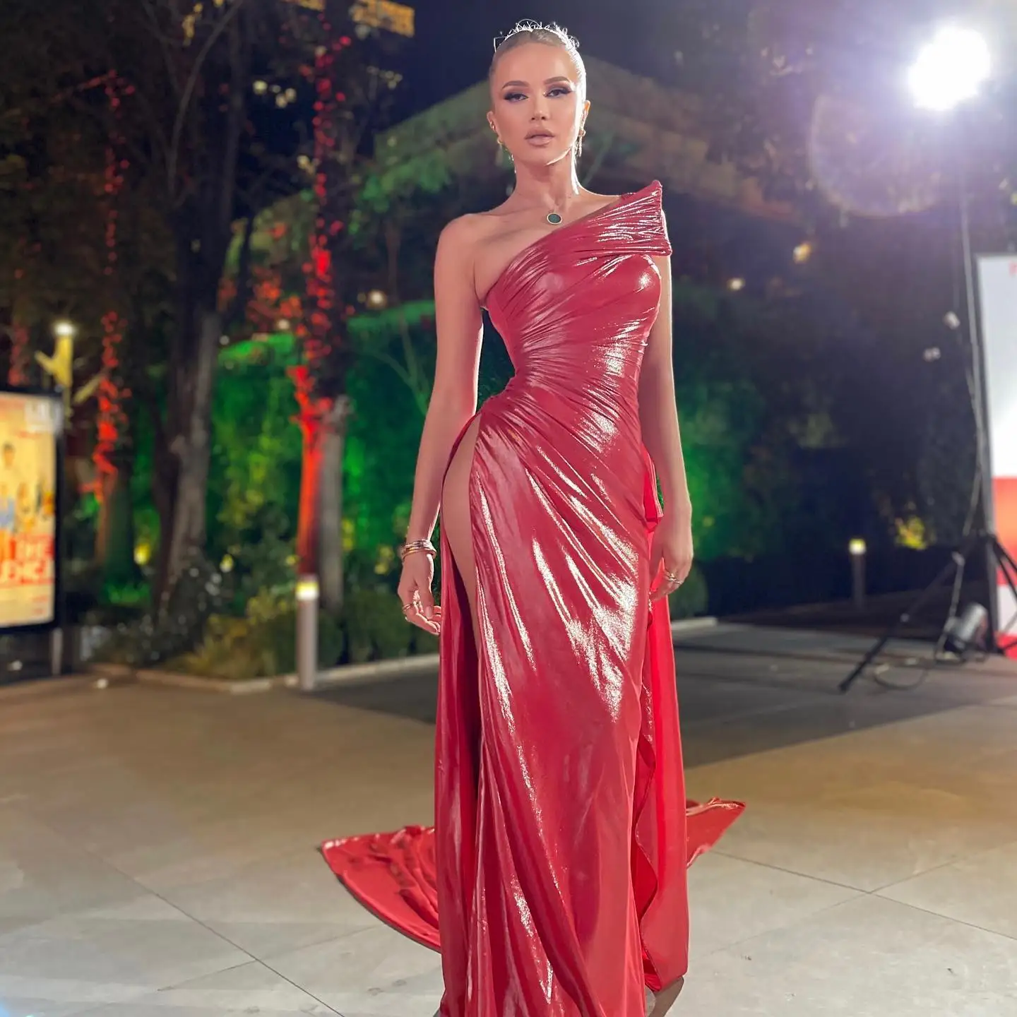 Dresse Red Leather Dress