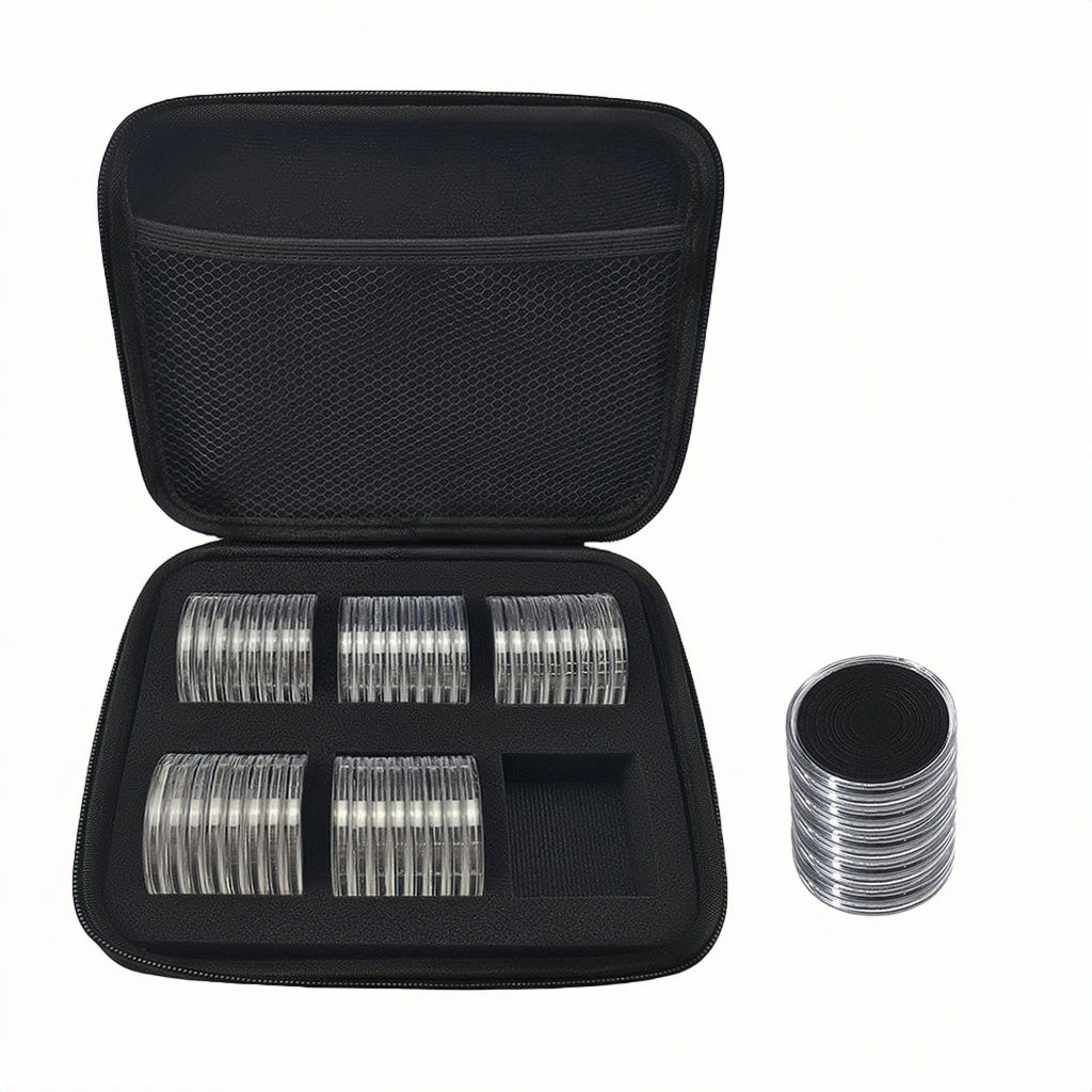 48Pcs 16/20/25/27/30/35/40/46mm Coin Collection Holder Coin Collecting ...