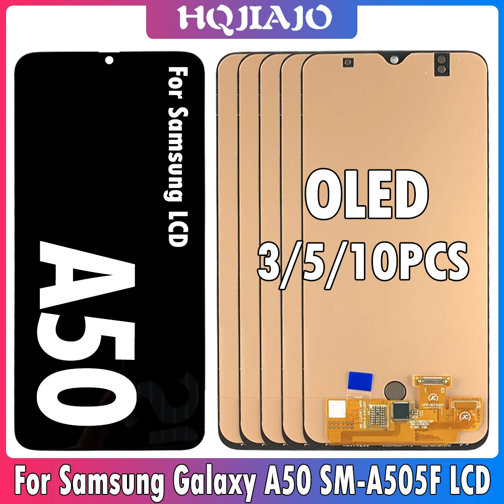 3/5/10PCS OLED para Samsung A50 LCD SM A505F SM A505G pantalla digitalizador de pantalla táctil ...