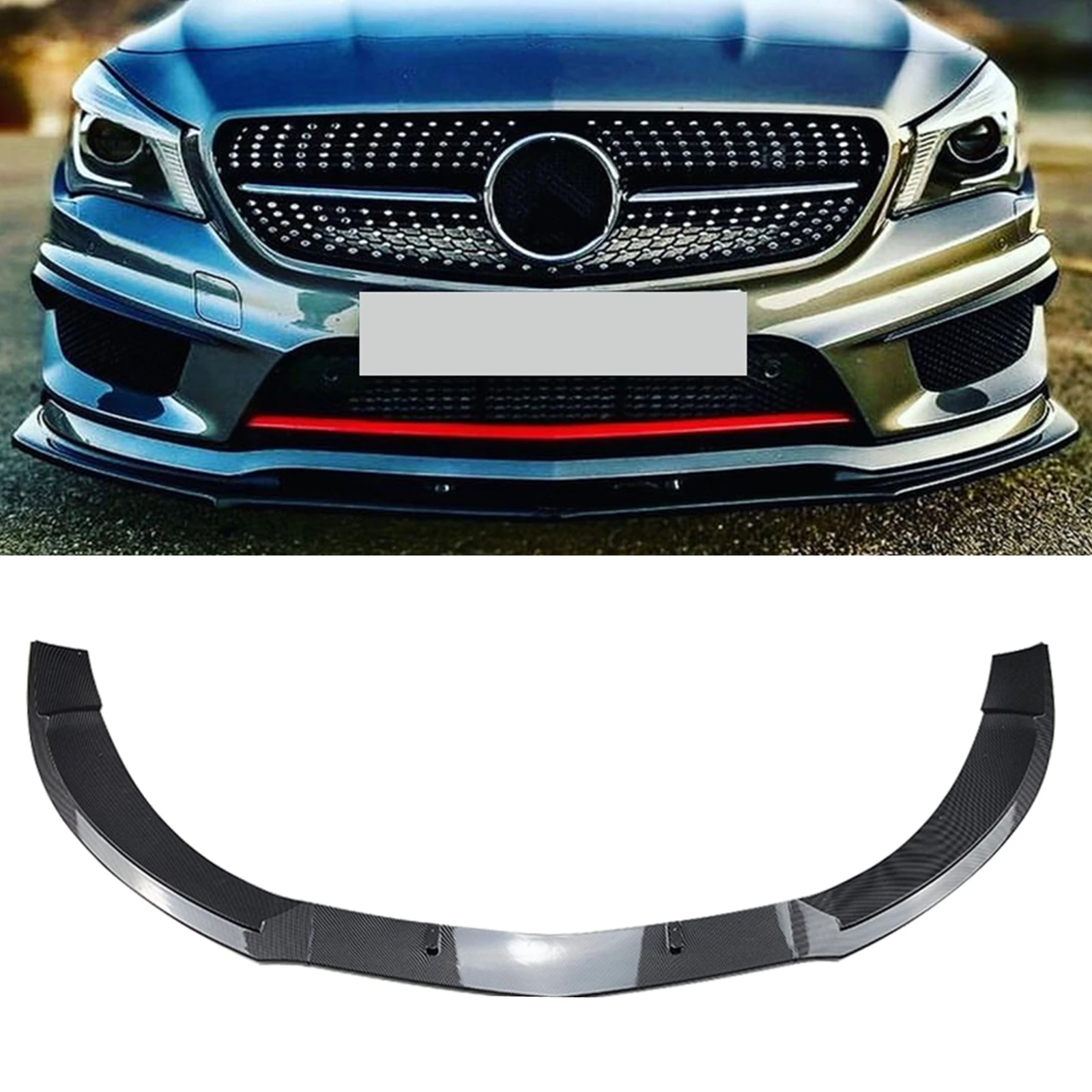 Front Bumper Spoiler Lip Car Splitter Trim Part For Mercedes Benz CLA ...