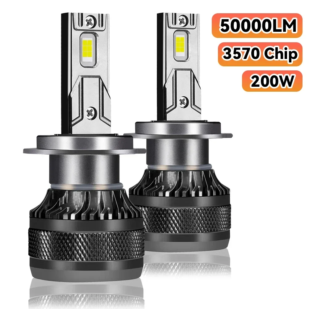 High power H1 H8 H11 H7 H4 LED Headlight Bulb LED Lights 50000LM 200W ...