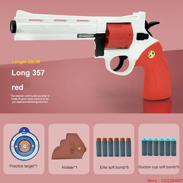 Revolver Airsoft Pistol Paintball Soft Bullet Gun Simulation Model Toy ...