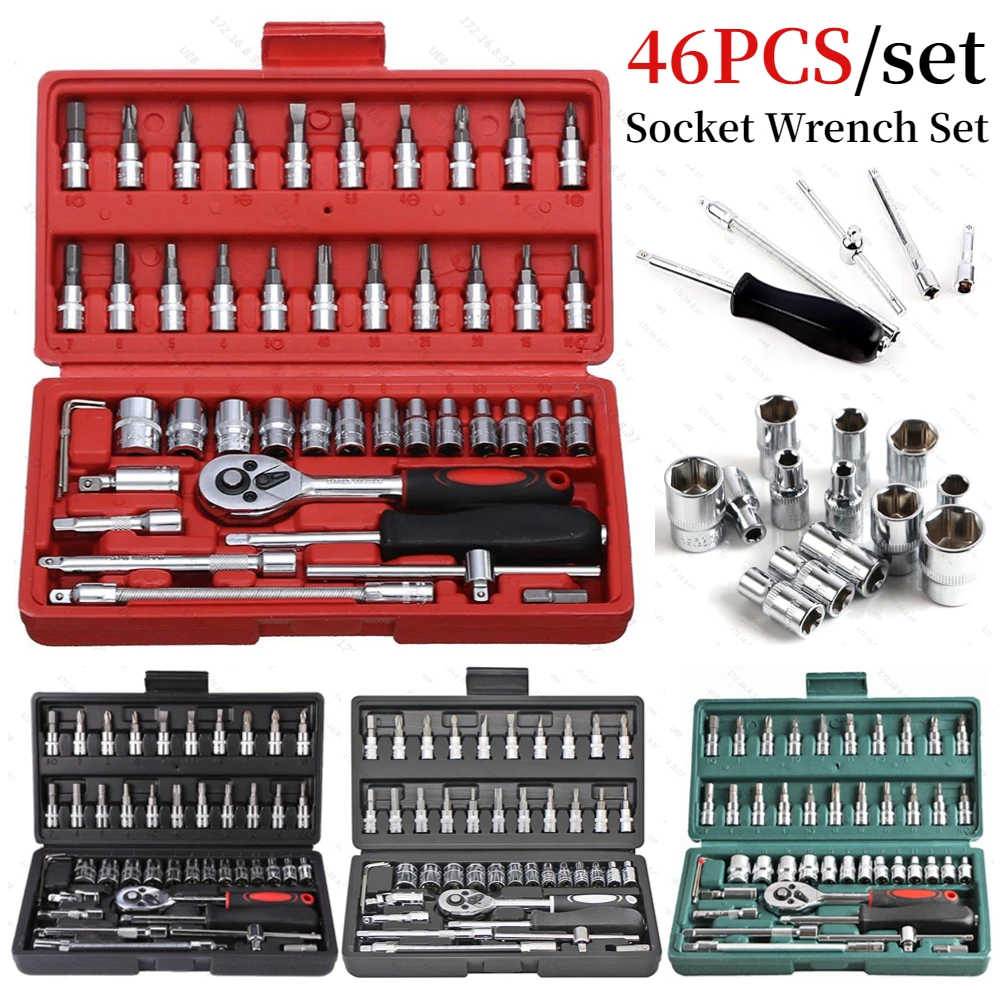 46PCS-Ratchet-Wrench-Set-Socket-Wrench-Sleeve-Socket-Spanner ...