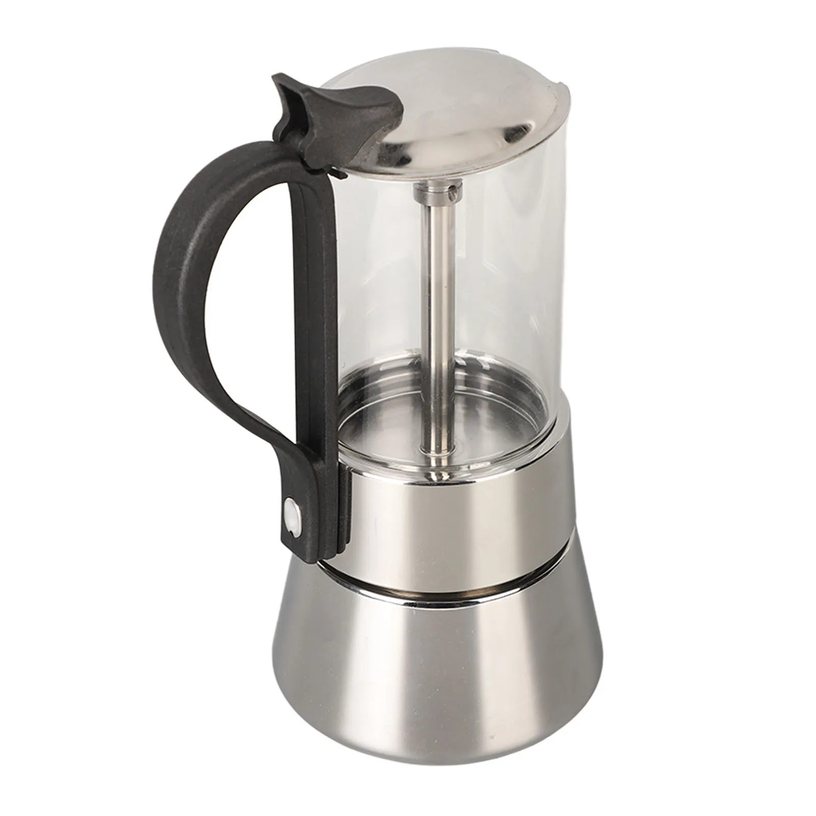 Stainless Steel Moka Pot Crystal Glass Top Stovetop Moka Pot Classic ...