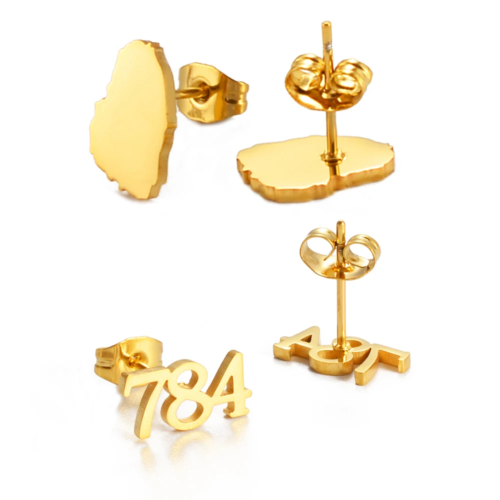 Anniyo Saint Vincent and Grenadines Area Code 784 Stud Earrings Women ...
