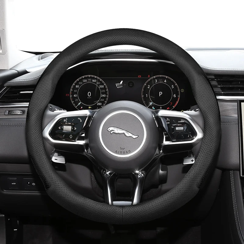 Suitable for Jaguar Ultra-Thin Breathable Leather Steering Wheel Cover ...