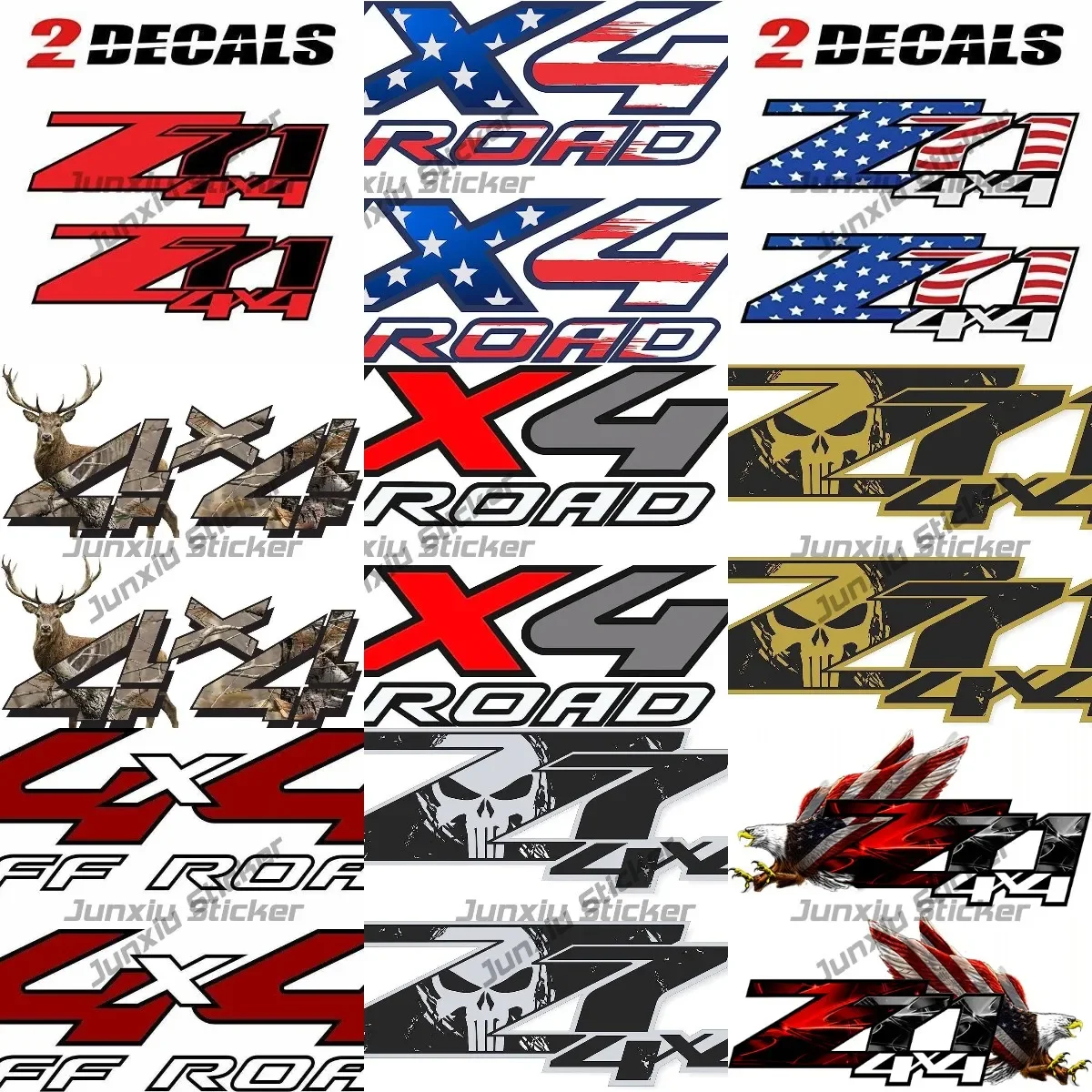 Set-of-2-Z71-4x4-Decals-Stickers-FX4-Off-Road-Decal-USA-Black-Flag ...