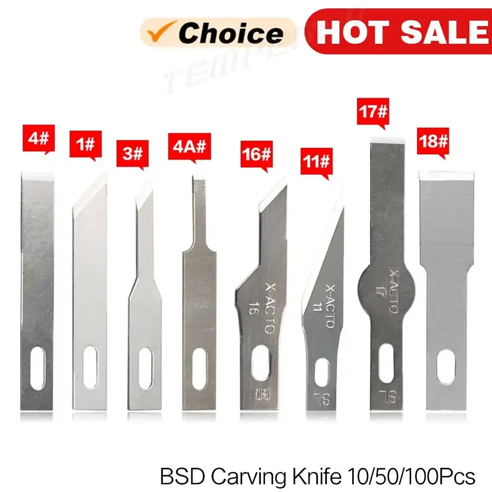 10pcs-BSD-No-16-4A-11-Scalpel-Knife-Blades-Engraving-Non-Slip-Metal ...