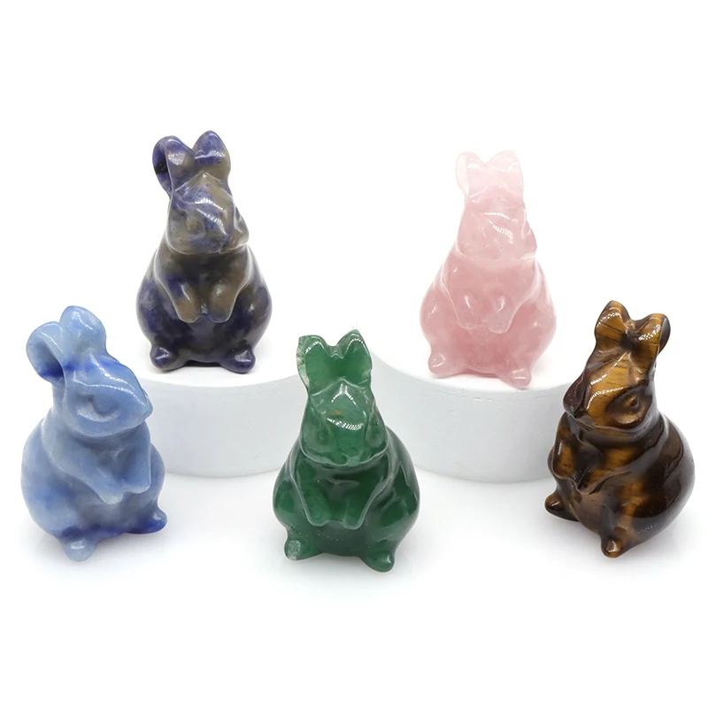 1-5-Rabbit-Figurine-Natural-Stone-And-Crystals-Rose-Quartz-Carving ...