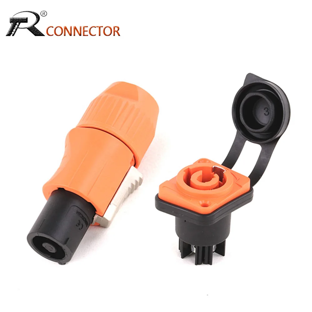 2pcs 3Pins IP65 Waterproof Locking Powercon Connector 20A 250V Power ...