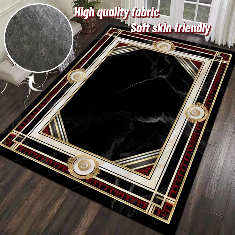 Black Fashion for Living Room Carpets Bedroom Decor Nons slip Floor ...