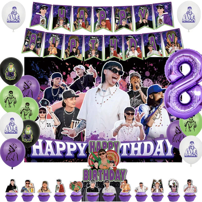 Peso-Pluma-Singer-Birthday-Party-Decoration-Balloon-Banner-Backdrop ...