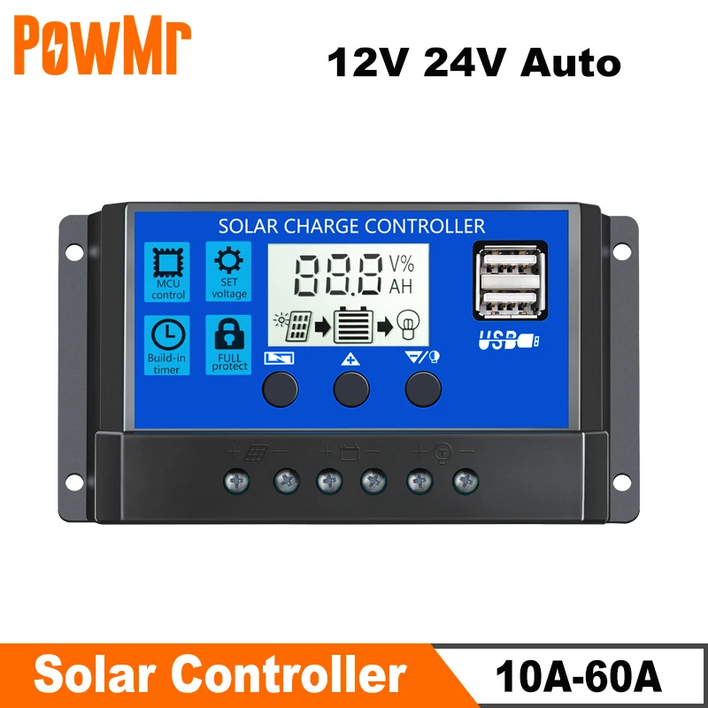 PowMr-controlador-de-carga-Solar-10A-12V-24V-cargador-de-bater-a-autom ...