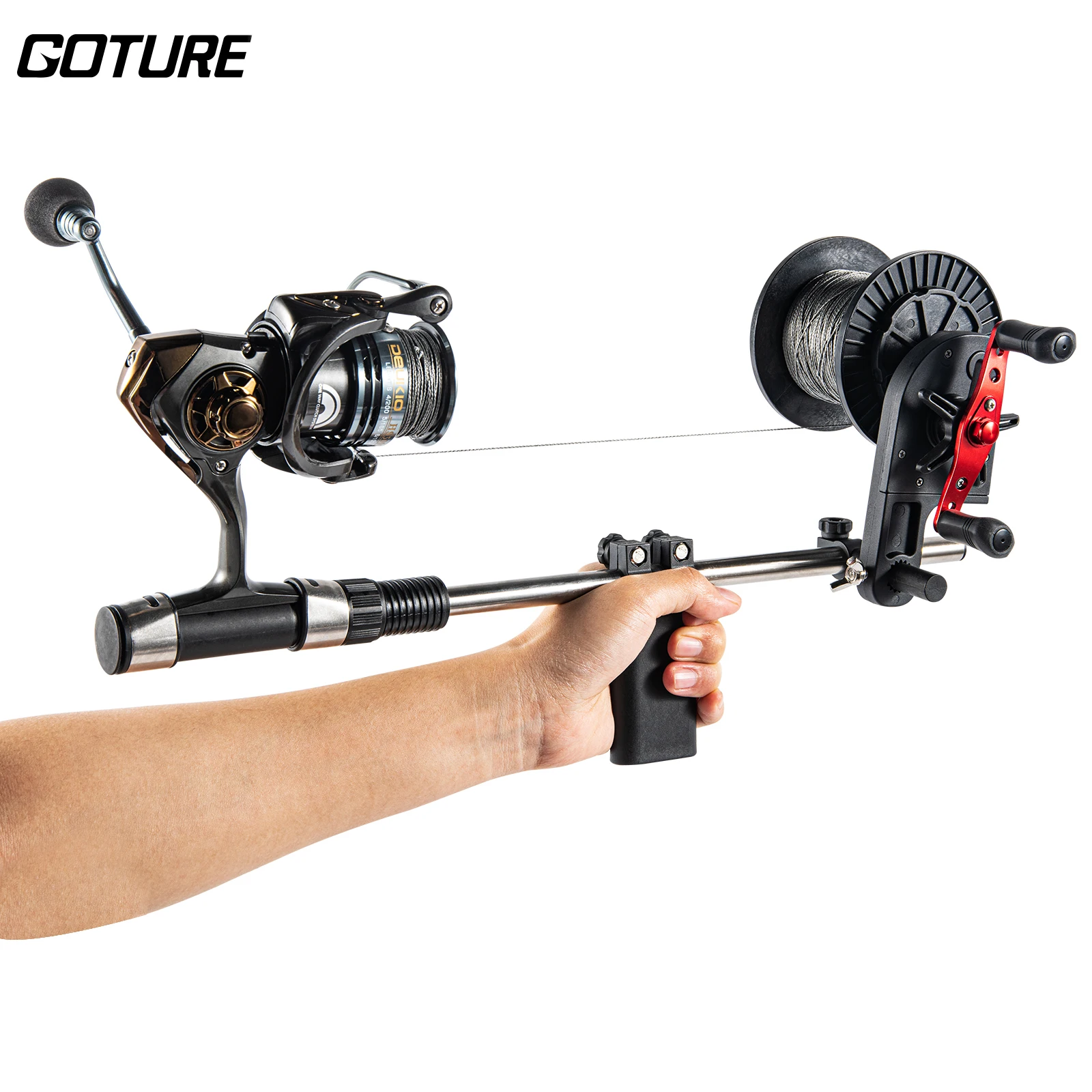 Goture Portable Hand Holding Fishing Line Winder Spooler Base Reel ...