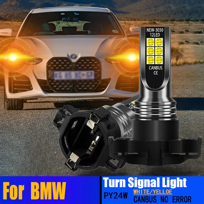 2PCS-PY24W-LED-Canbus-Turn-Signal-Lights-Bulbs-For-BMW-3-4-5-6-Series ...
