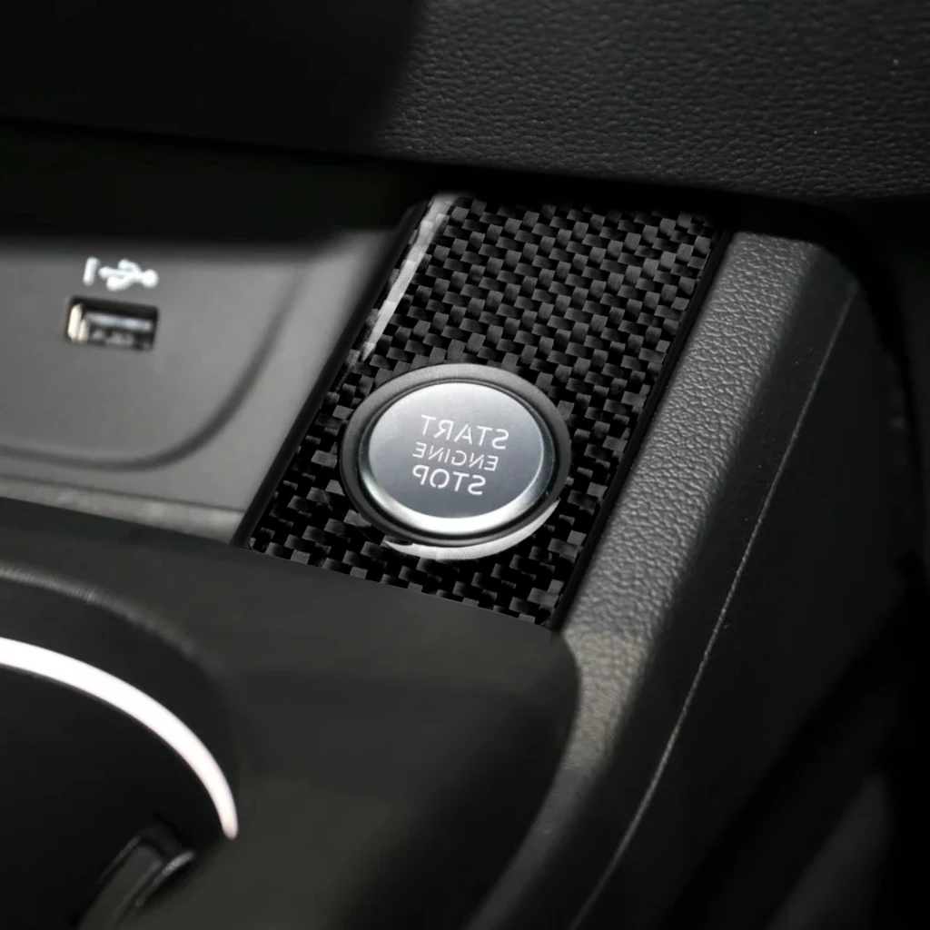 Auto Interior Carbon Fiber Car One-Click Start Up Engine Button Panel ...