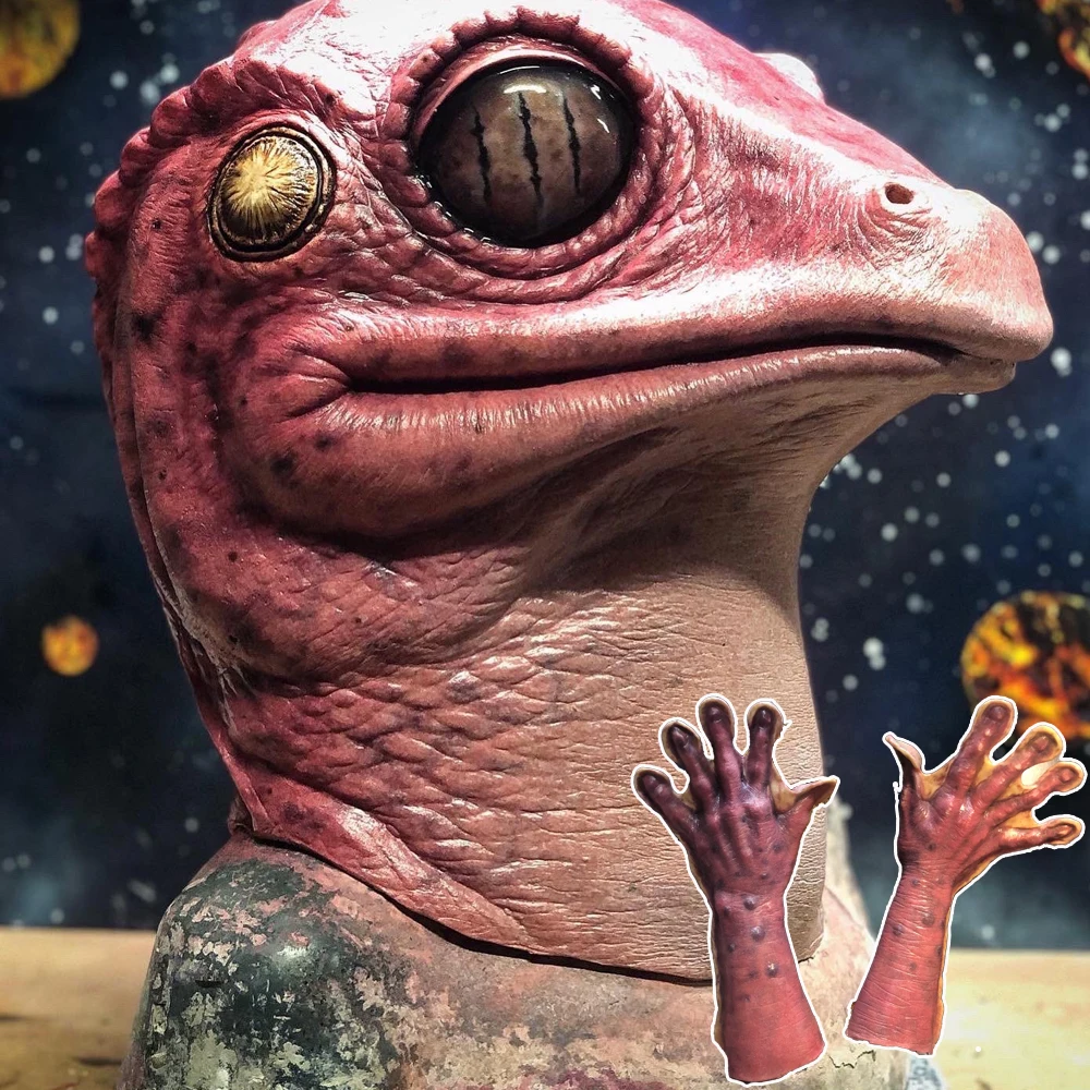 Animal-Frog-lizard-Latex-Mask-Gloves-Cosplay-Funny-Reptile-Alien-Latex ...