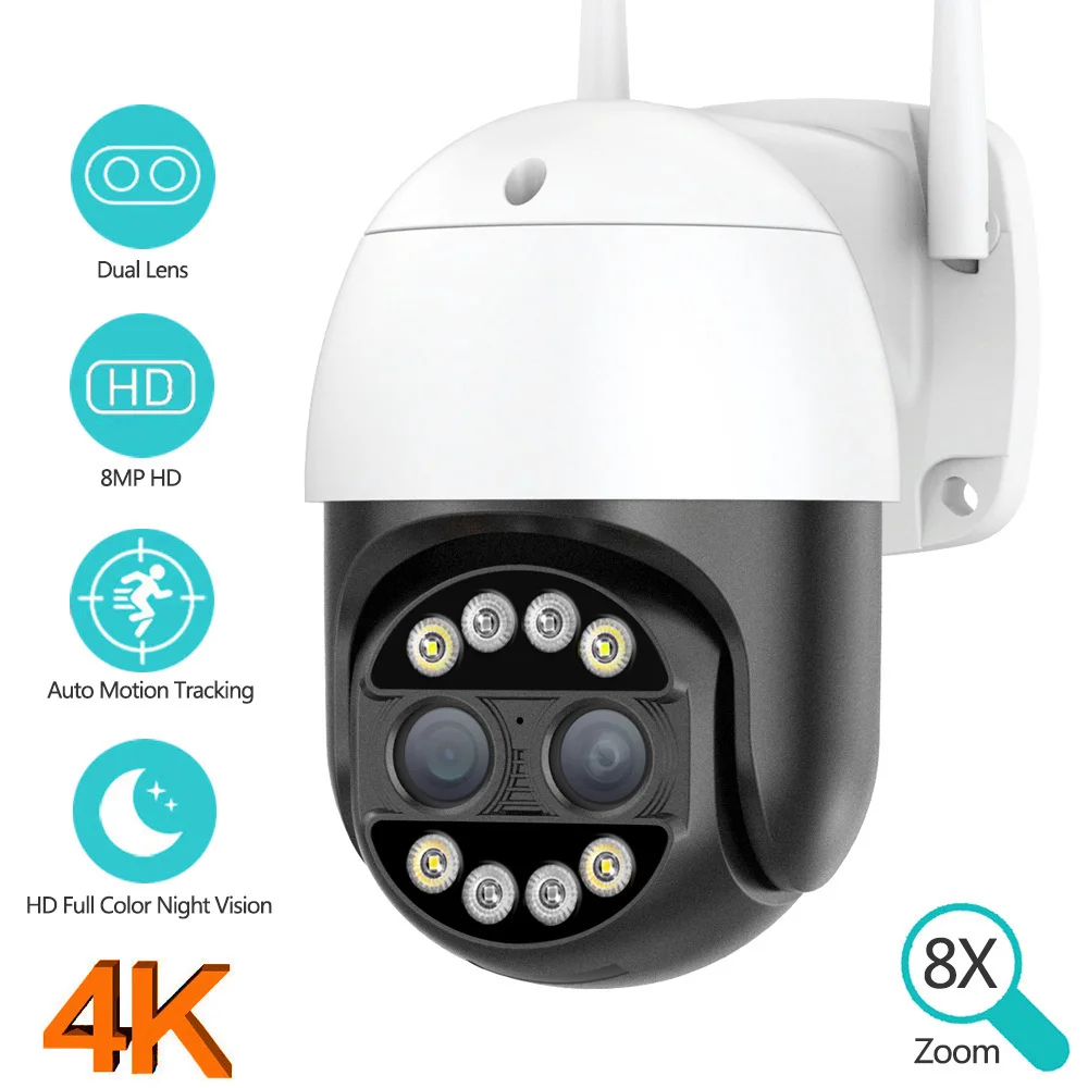 4K-8MP-Dual-Lens-PTZ-Wifi-IP-Camera-8X-Zoom-Outdoor-HD-Full-Color-Night ...