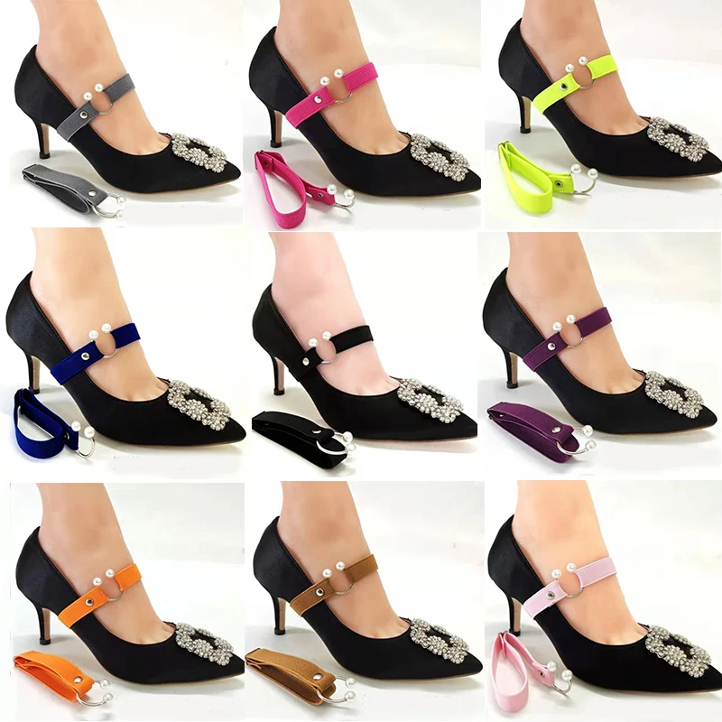 1Pair-Women-High-Heels-Adjustable-Elastic-Shoe-Strap-Belt-U-shaped ...