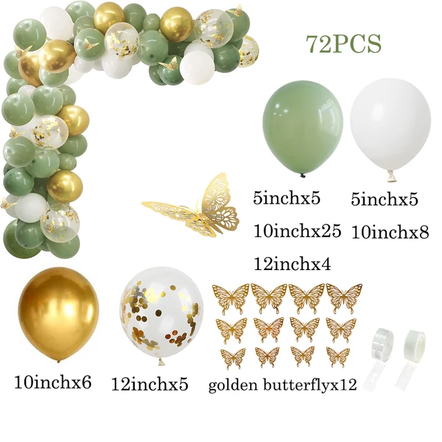 Retro Avocado Green Balloons Garland Kit Arch Baby Shower Decor Sand White Balloon Arch Birthday ...