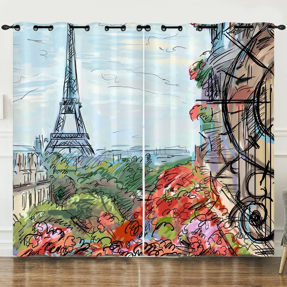 Eiffel Tower Paris Curtains
