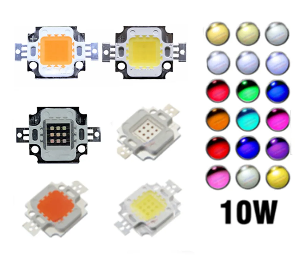 10w High Power Led Chip 9 12v Cool Warm White Yellow Rgb Red Green Blue