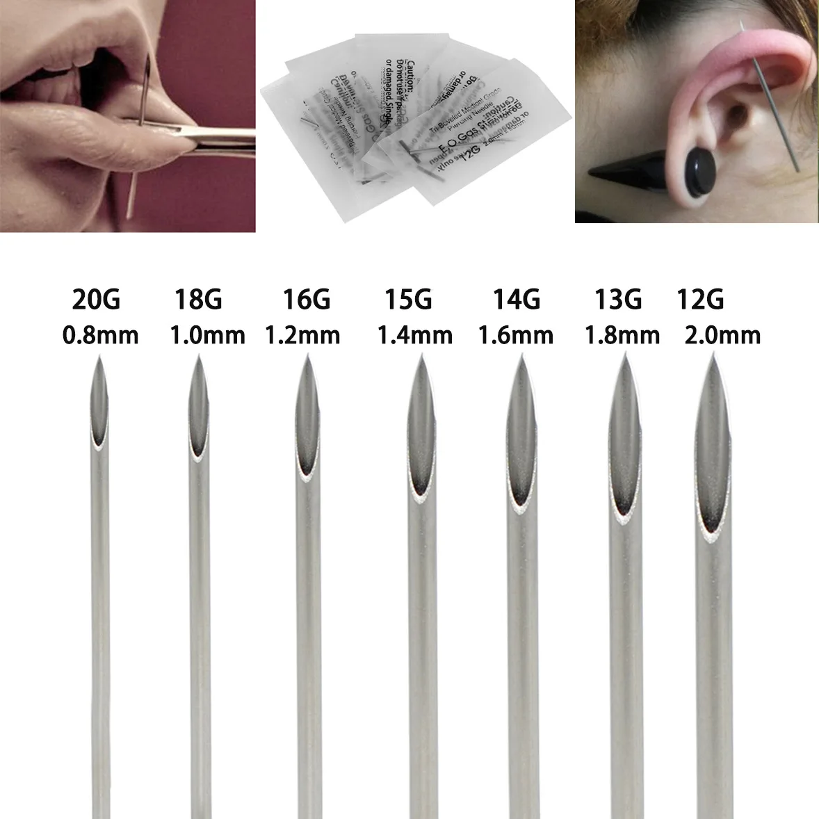 Accesorios-de-joyer-a-para-Piercing-de-20-piezas-perforaci-n-de-aguja ...