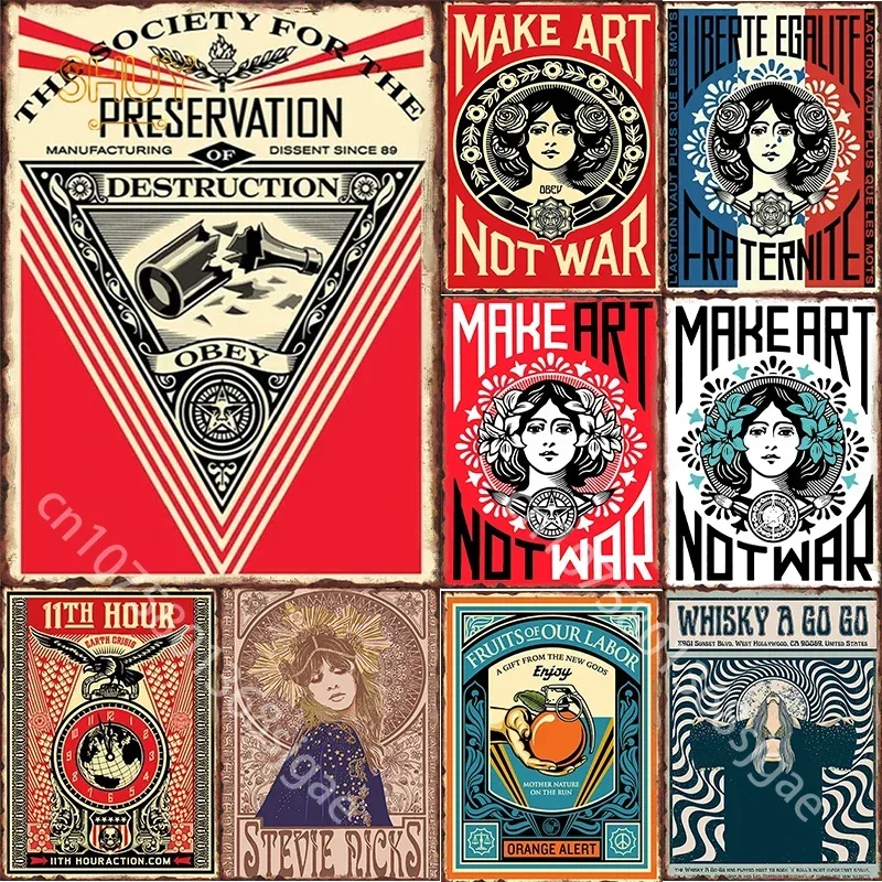 Letreros-de-esta-o-de-Metal-Hippie-Vintage-carteles-psicod-licos-de ...
