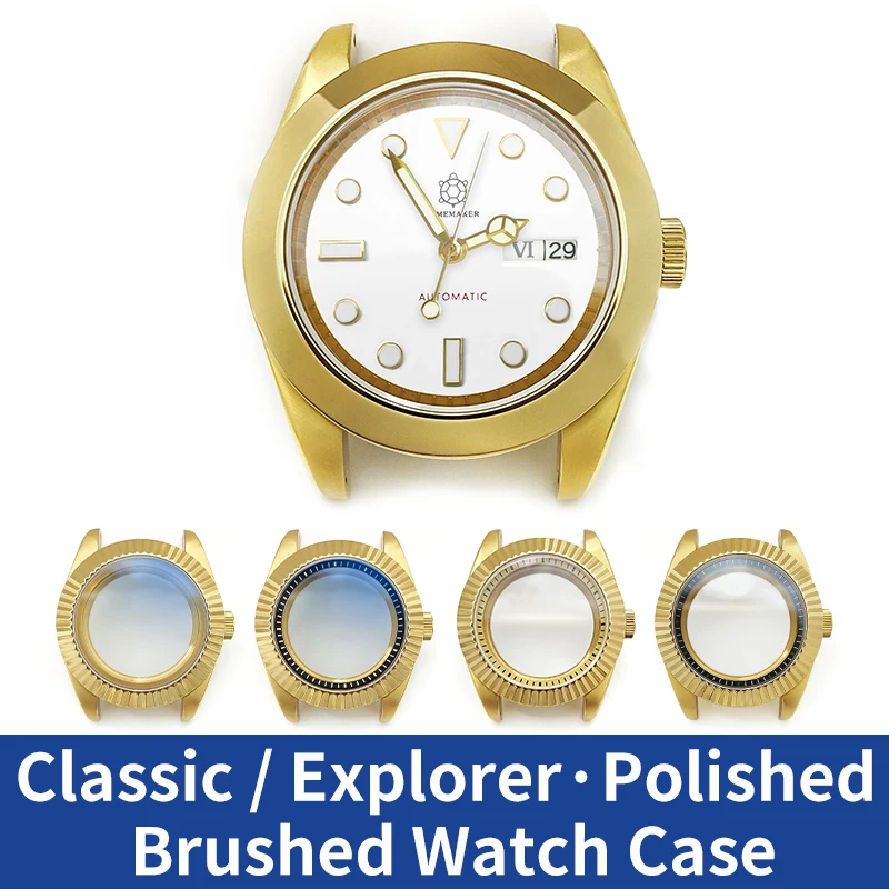 Classic Explorer Watches Case Gold Polished Steel Finish For SKX SKX007 ...
