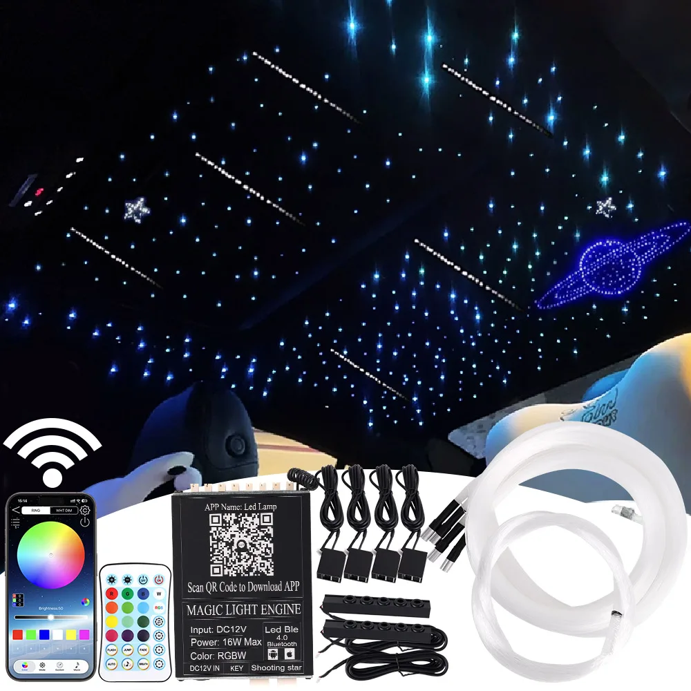 RGB Led Star Roof Starlight Headliner Remote Control Fiber Optic Lamp ...