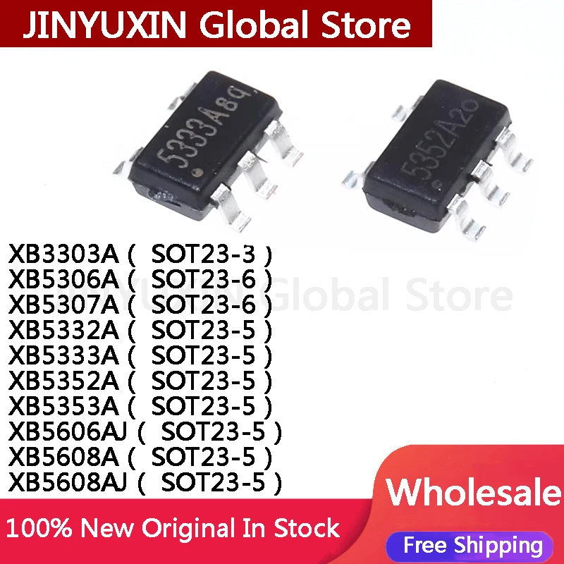 50Pcs-XB3303A-SOT23-3-XB5306A-XB5307A-SOT23-6-XB5332A-XB5333A-XB5352A ...