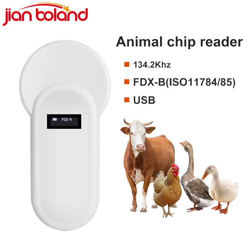 134-2KHz-Animal-RFID-Reader-Pet-ID-Microchip-Scanner-FDX-B-ISO11784-85 ...